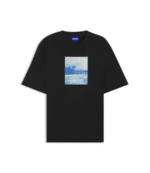 Hugo Printed-artwork T-shirt In Cotton Jersey