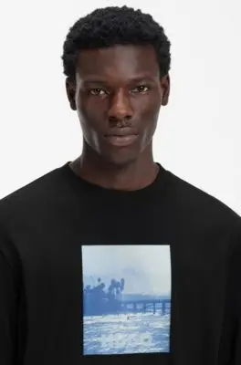 Hugo Printed-artwork T-shirt In Cotton Jersey