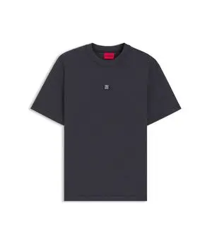 Hugo Stacked-logo T-shirt In A Cotton Blend - Grey