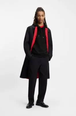 Hugo Cotton-terry Hoodie With Graphic Print And Embroidered Logo