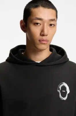 Hugo Cotton Terry Hoodie With Marine Artwork