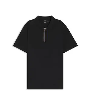 BOSS Regular-fit Polo Shirt In Mercerized Cotton - Black