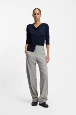 BOSS Regular-fit Trousers In Sharkskin Twill