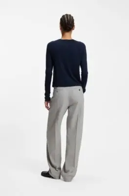 BOSS Regular-fit Trousers In Sharkskin Twill