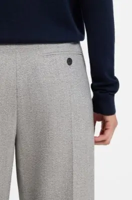 BOSS Regular-fit Trousers In Sharkskin Twill