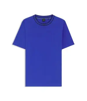 BOSS Cotton T-shirt With Logo Crew Neck - Blue