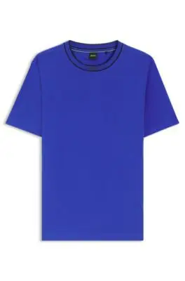 BOSS Cotton T-shirt With Logo Crew Neck - Blue
