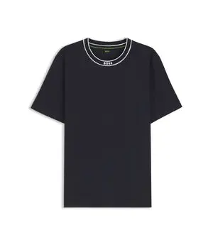 BOSS Cotton T-shirt With Logo Crew Neck - Dark Blue