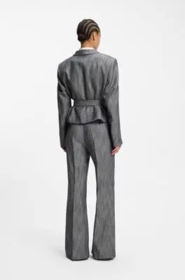 BOSS Regular-fit Trousers In Melange Denim