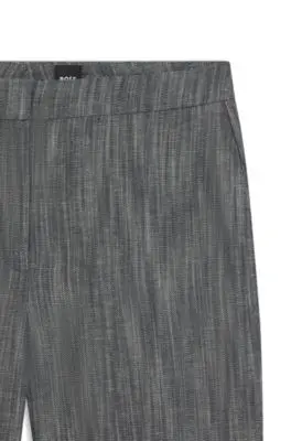 BOSS Regular-fit Trousers In Melange Denim