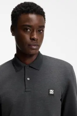 Hugo Stacked-logo Polo Shirt In A Cotton Blend