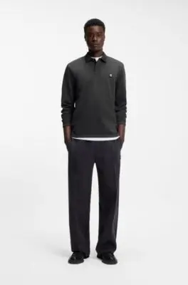 Hugo Stacked-logo Polo Shirt In A Cotton Blend