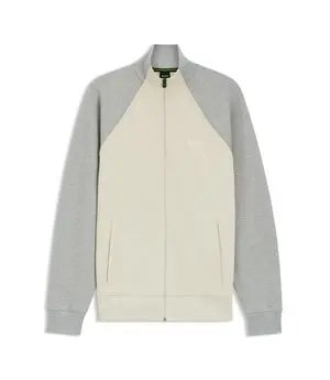 BOSS Contrast-piping Cotton-blend Sweatshirt - Light Beige