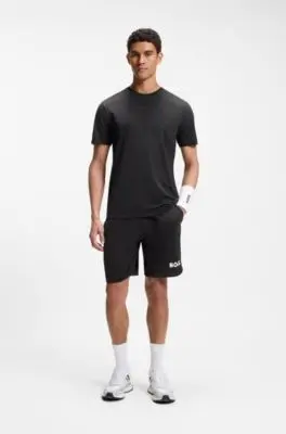 BOSS Quick-dry T-shirt With Reflective Details - Black