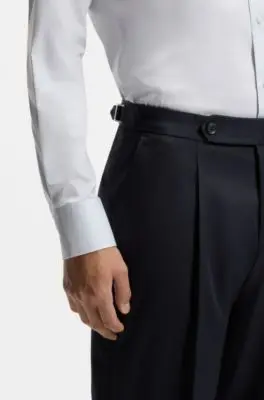 BOSS Tapered-fit Trousers - Dark Blue
