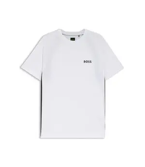 BOSS Active Quick-dry Slim-fit T-shirt With Four-way Stretch - White