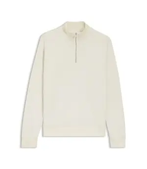 BOSS Quarter-zip Cotton Blend Sweatshirt - White
