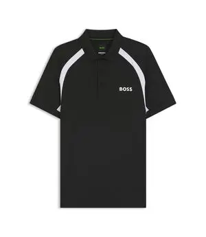 BOSS Active Quick-dry Slim-fit Polo Shirt With Four-way Stretch - Black