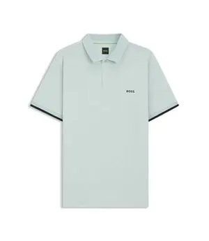 BOSS Bodymap-detail Polo Shirt With Quick-dry Performance - Turquoise