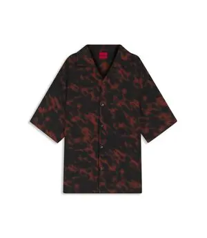 Hugo Oversized-fit Shirt With Digital Print - Patterned