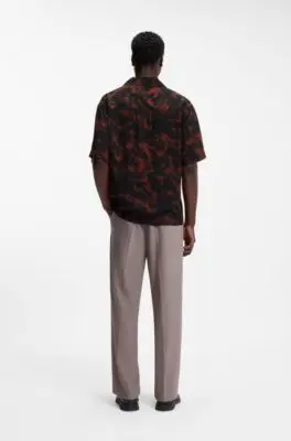 Hugo Oversized-fit Shirt With Digital Print - Patterned