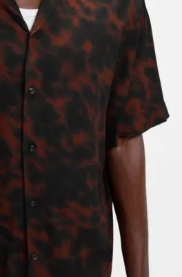 Hugo Oversized-fit Shirt With Digital Print - Patterned