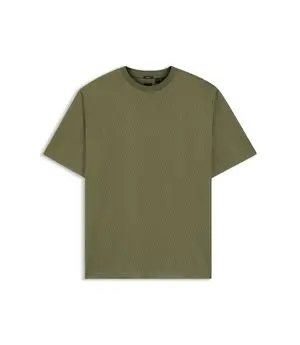 BOSS Printed-monogram T-shirt In Mercerised Cotton - Green