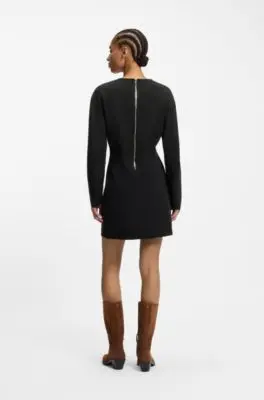 BOSS Cutline Detail V-neck Dress