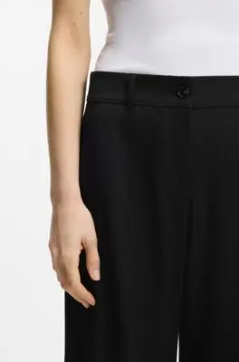 BOSS Barrel-leg Trousers In Stretch Twill