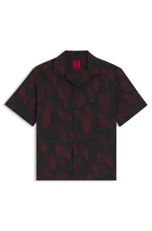 Hugo X Rb Oversized-fit Shirt With Printed Pattern
