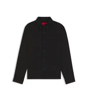 Hugo Oversized-fit Overshirt In Soft Twill - Black