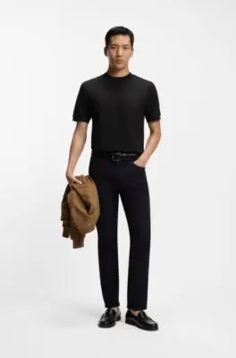 BOSS Regular-fit T-shirt In A Mercerised Cotton Blend - Black
