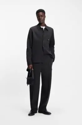 Hugo Oversized-fit Shirt In A Cotton Blend - Grey