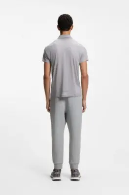 BOSS Slim-fit Polo Shirt With Temperature-regulating Performance - Light Grey