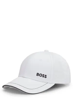 BOSS Cotton Twill Cap With Embroidered Logo - White