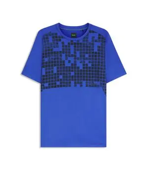 BOSS Stretch-mesh Slim-fit T-shirt With All-over Print
