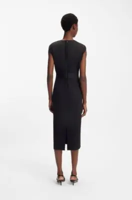 BOSS Stretch Jersey Dress With Waistband Detail