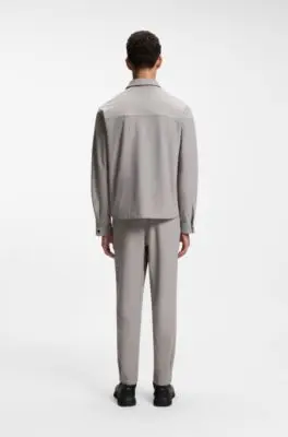 BOSS Relaxed-fit Overshirt In Waffle Fabric