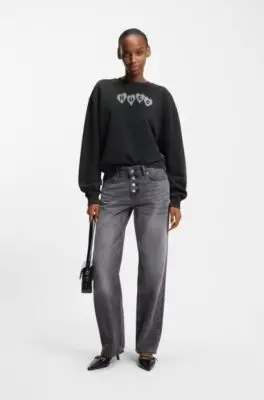Hugo Heart-logo Cotton Terry Sweatshirt