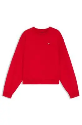 Hugo Heart-logo Cotton Terry Sweatshirt - Red
