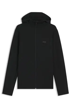 BOSS Zip-up Hoodie With Reflective Details - Black