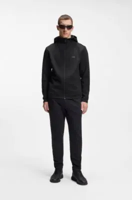 BOSS Zip-up Hoodie With Reflective Details - Black