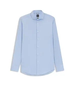 BOSS Slim-fit Shirt In Easy-iron Cotton-blend Poplin - Light Blue