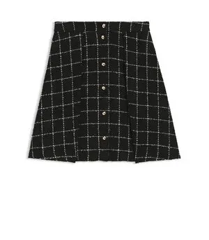 Hugo Checked Bouclé A-line Skirt