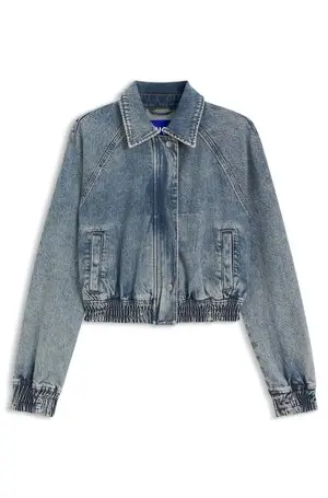 Hugo Bomber Jacket In Stretch Denim