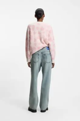 Hugo Ocean- Loose-fit Jeans In Rigid Denim