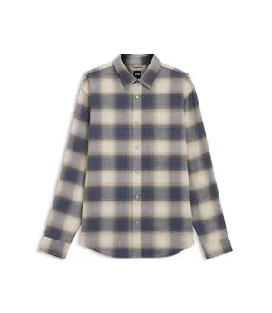 BOSS Checked Relaxed-fit Shirt In Cotton Flannel - Patterned