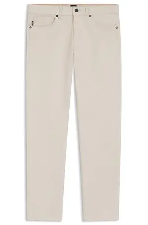 BOSS Delaware Trousers In Stretch-cotton Canvas - Light Grey