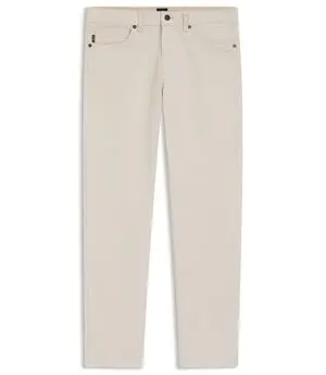 BOSS Delaware Trousers In Stretch-Cotton Canvas Light Grey