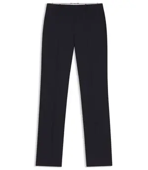BOSS Virgin Wool Regular Fit Tailored Trousers - Dark Blue